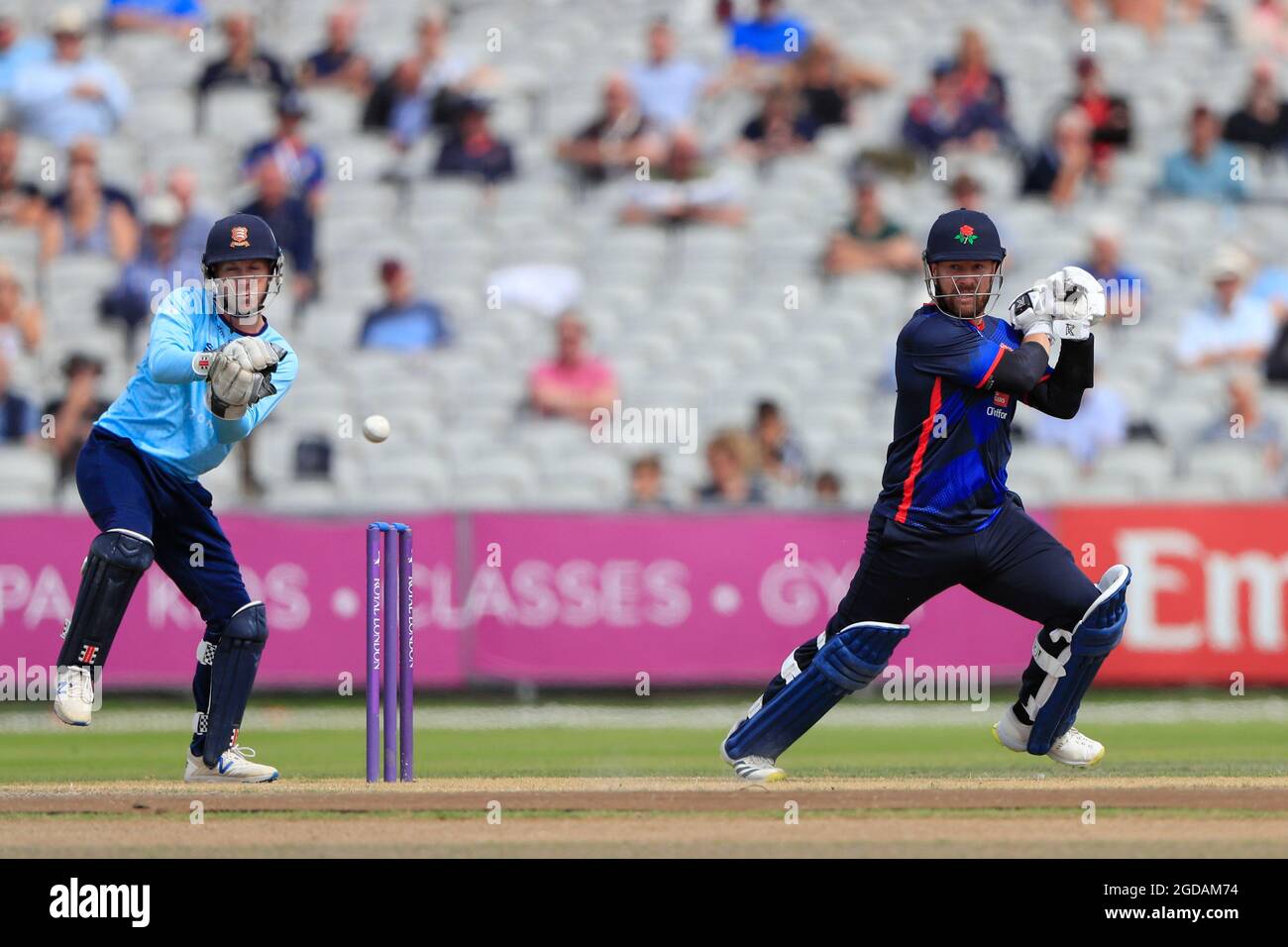 Steven Croft of Lancashire on his way bro a top score of 93 runs Stock ...