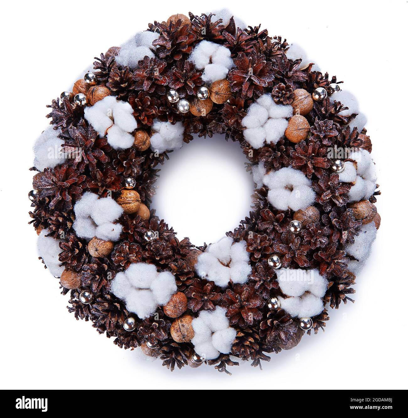 Beautiful Christmas wreath isolated on white background. Xmas wreath ...