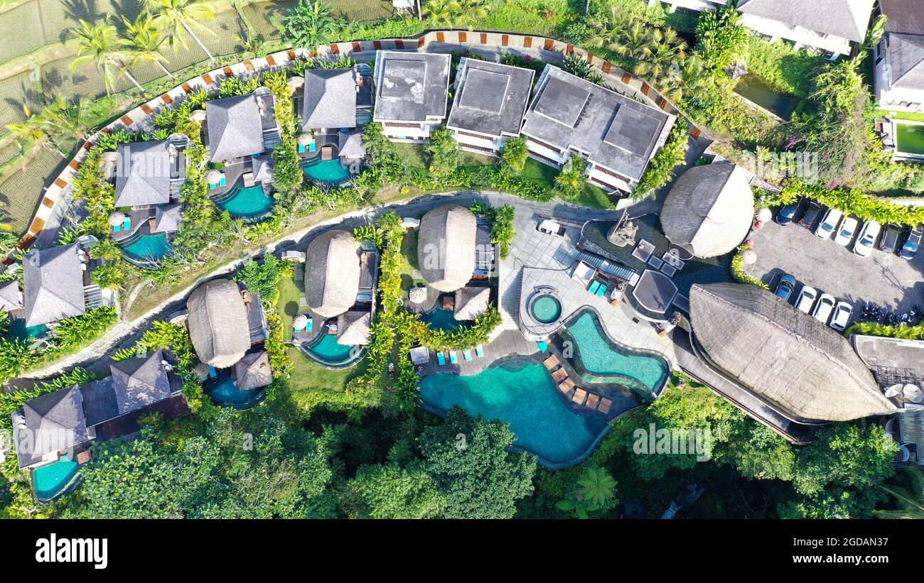 Aerial view hotel Resort in Ubud is one of the luxury resorts in Ubud ...