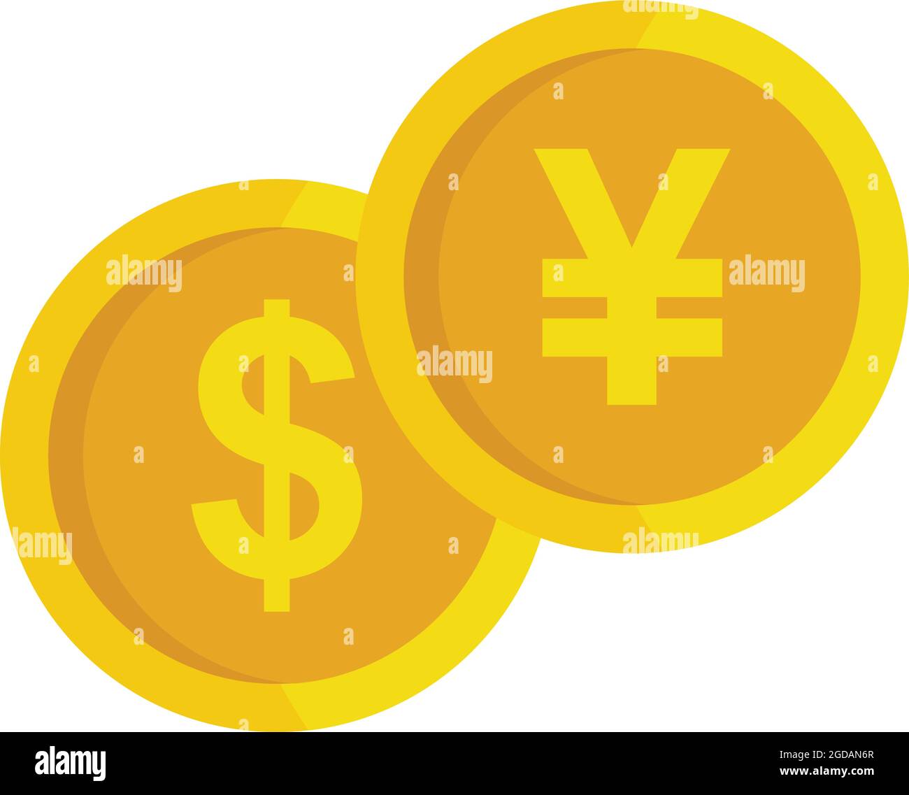 Gold coin trade war icon flat isolated vector Stock Vector Image & Art ...