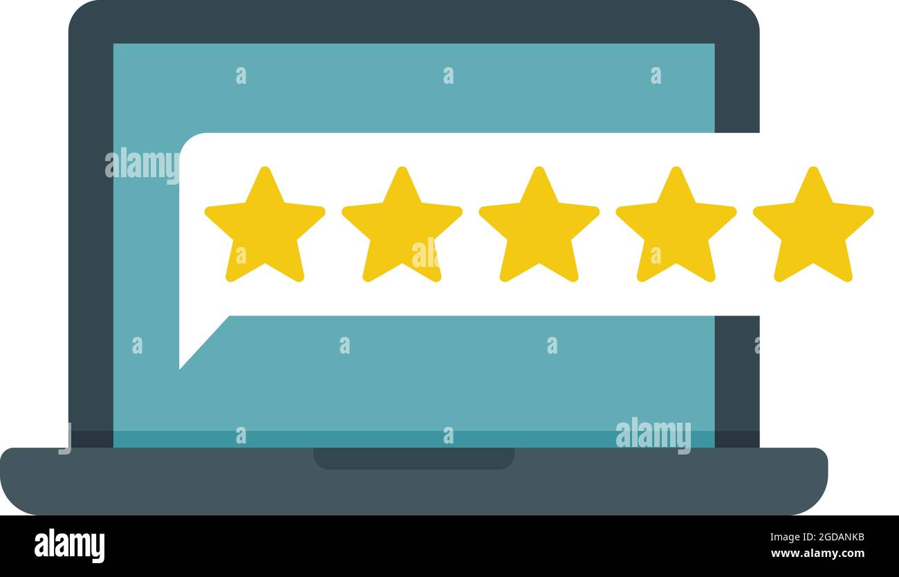 Laptop reputation icon flat isolated vector Stock Vector Image & Art ...