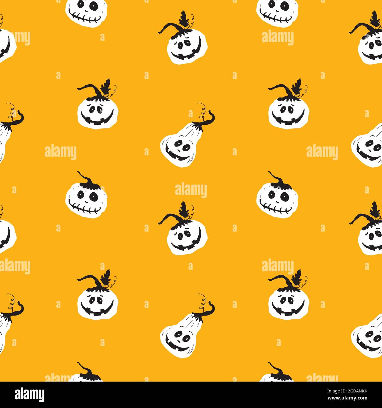 Halloween pumpkin seamless pattern. Cute cartoon pumpkins, holiday background design, vector ...