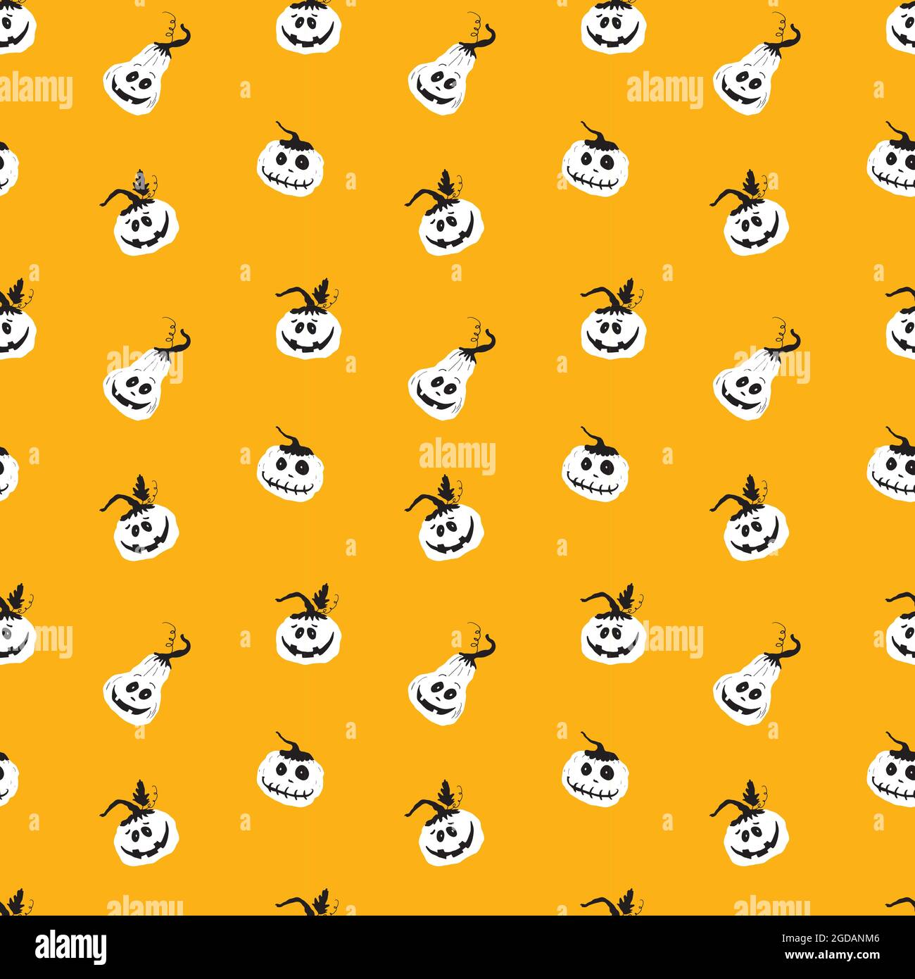 Halloween pumpkin seamless pattern. Cute cartoon pumpkins, holiday background design, vector ...