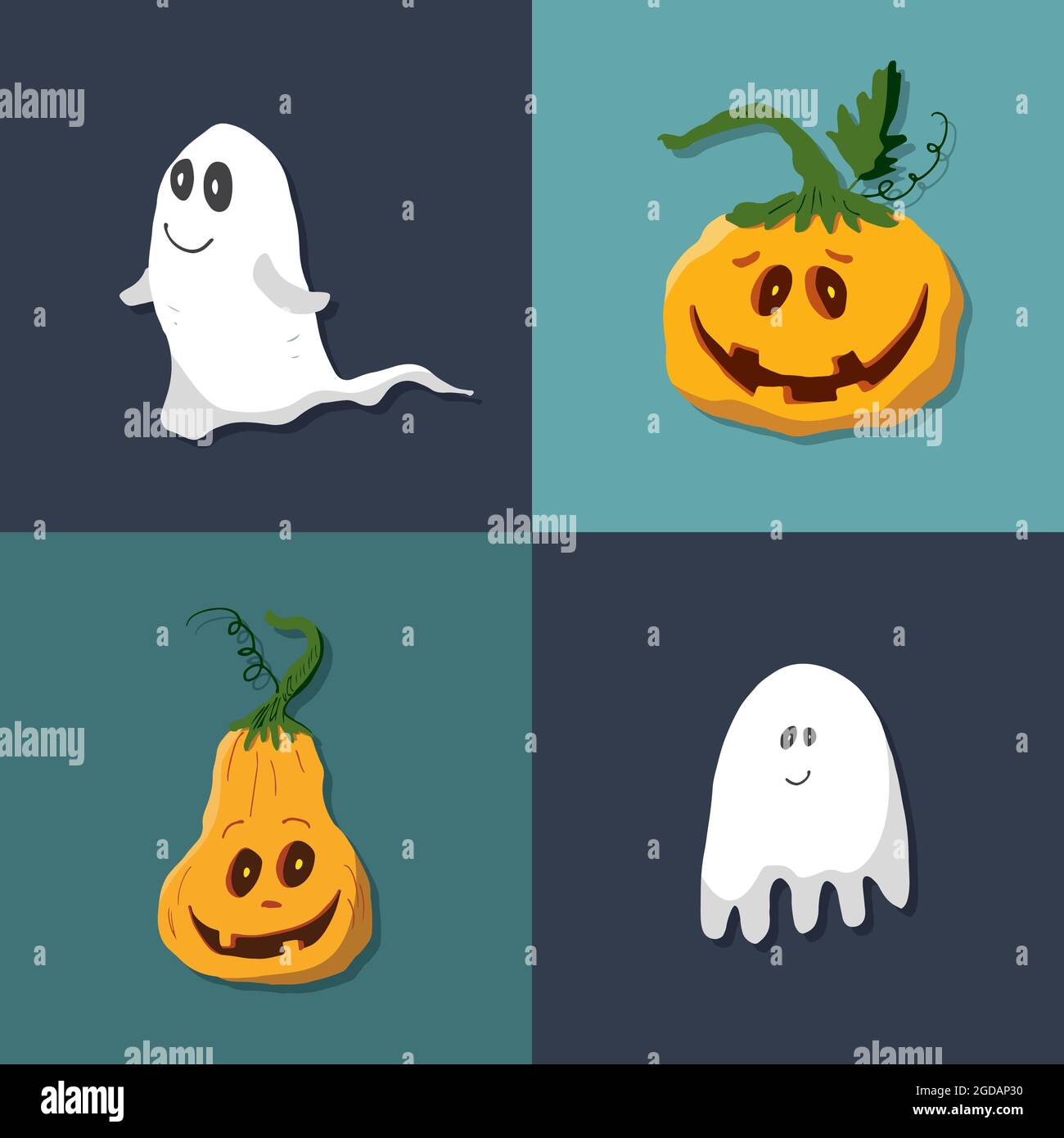 Halloween icons set, design elements, vector illustration Stock Vector ...