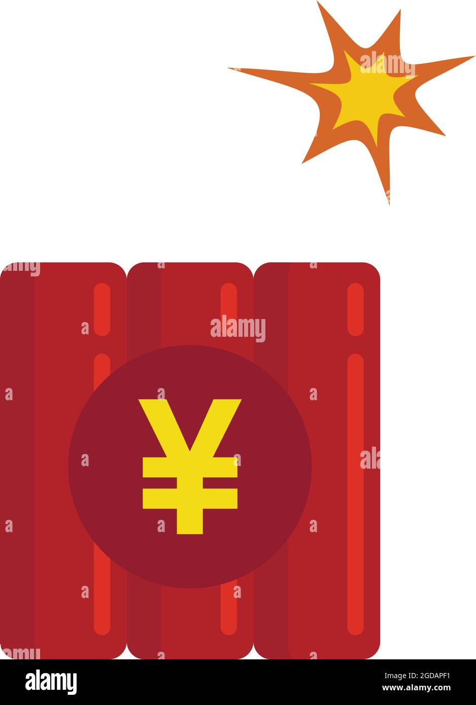 Trade war dynamite icon flat isolated vector Stock Vector Image & Art ...