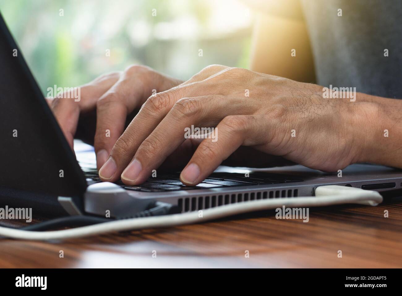Male trader using computer trade hi-res stock photography and images ...