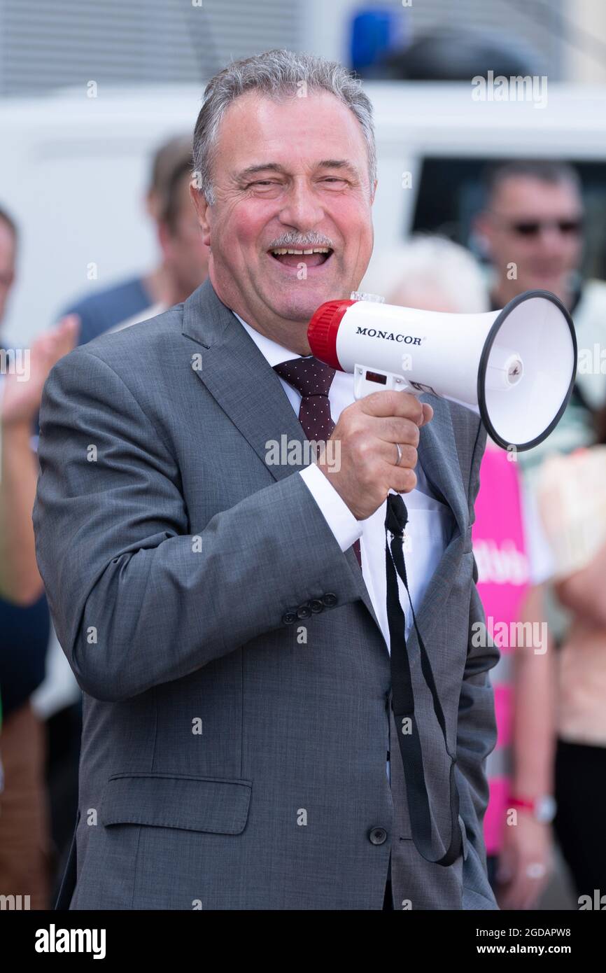 Dresden, Germany. 12th Aug, 2021. Claus Weselsky, Chairman of the ...