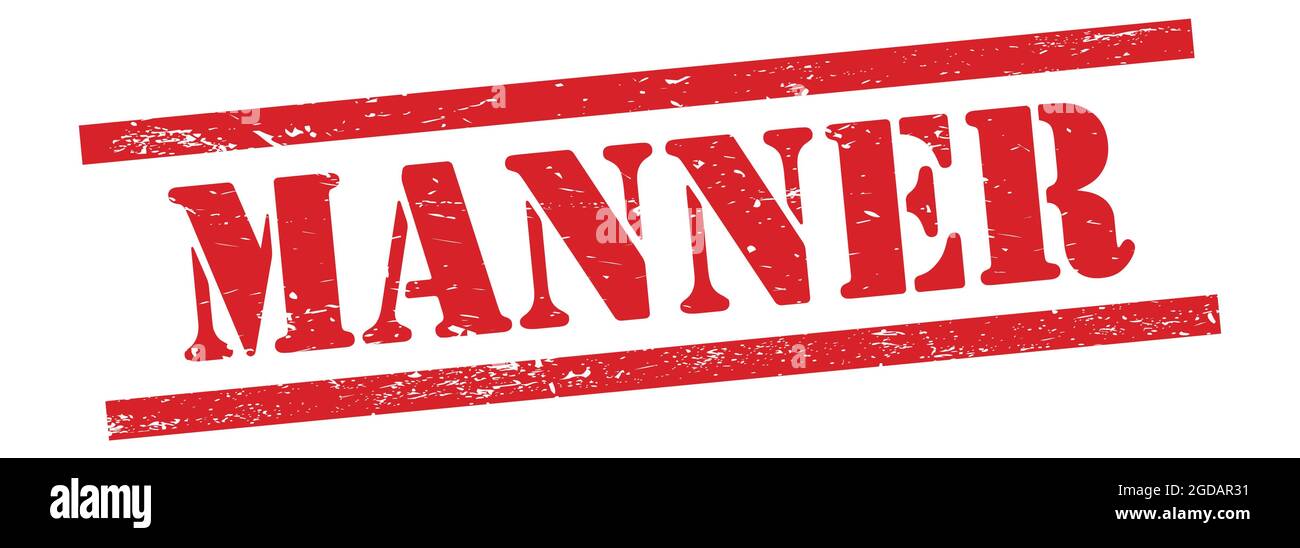 MANNER text on red grungy vintage rubber stamp Stock Photo - Alamy