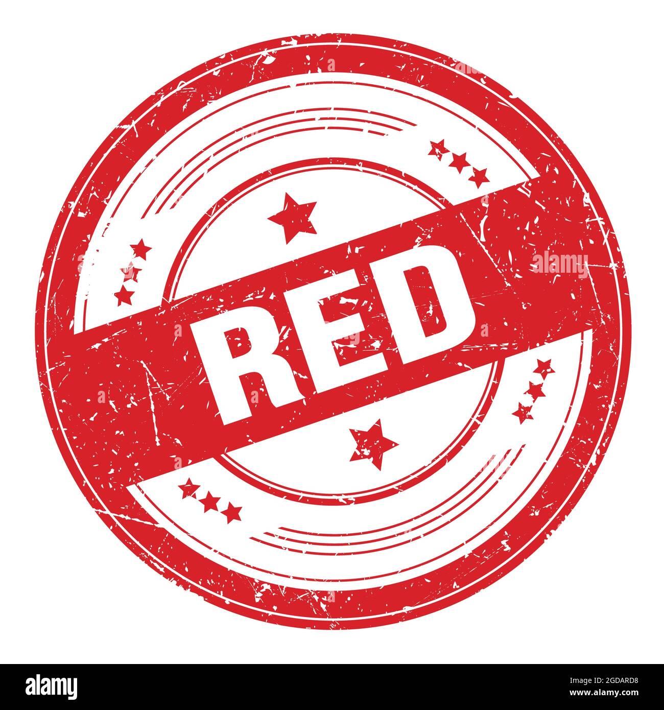 RED text on red round grungy texture stamp Stock Photo - Alamy