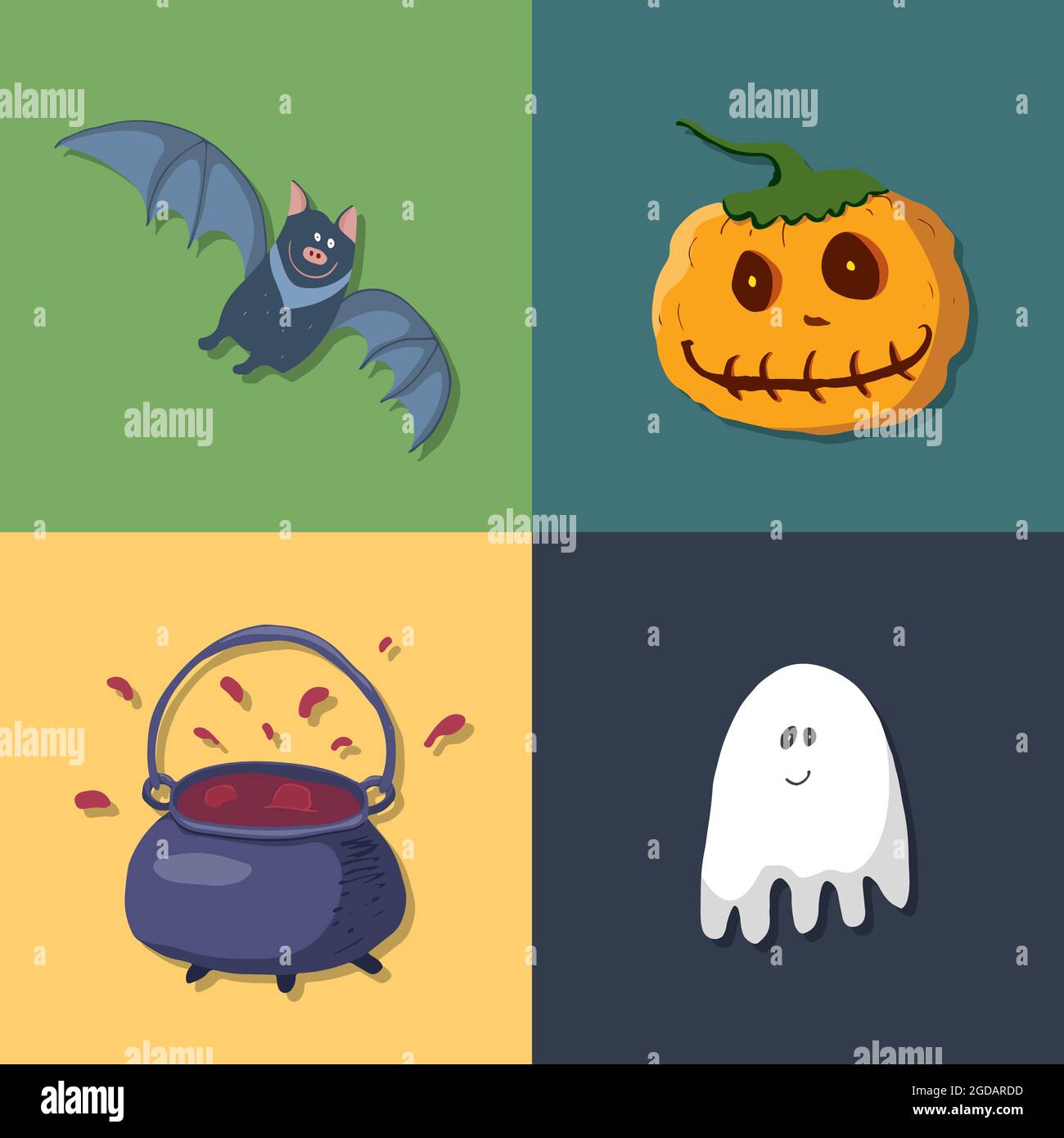 Halloween icons set, design elements, vector illustration Stock Vector ...