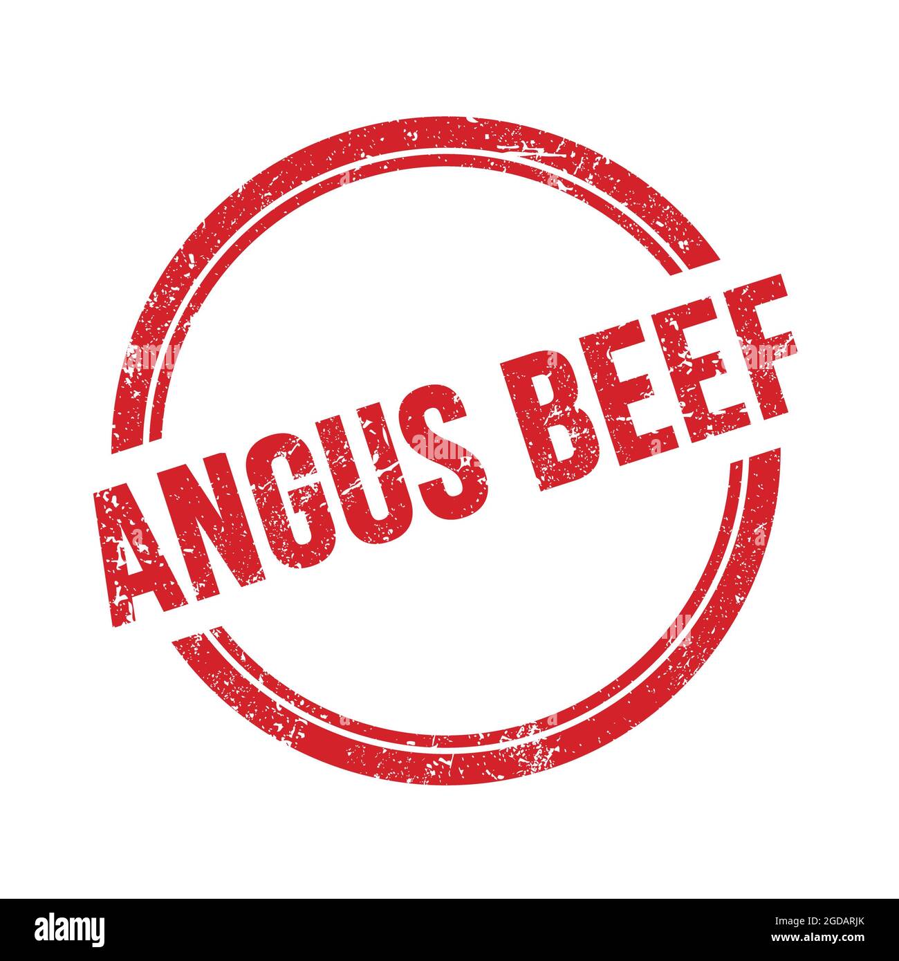 ANGUS BEEF text written on red grungy vintage round stamp Stock Photo ...