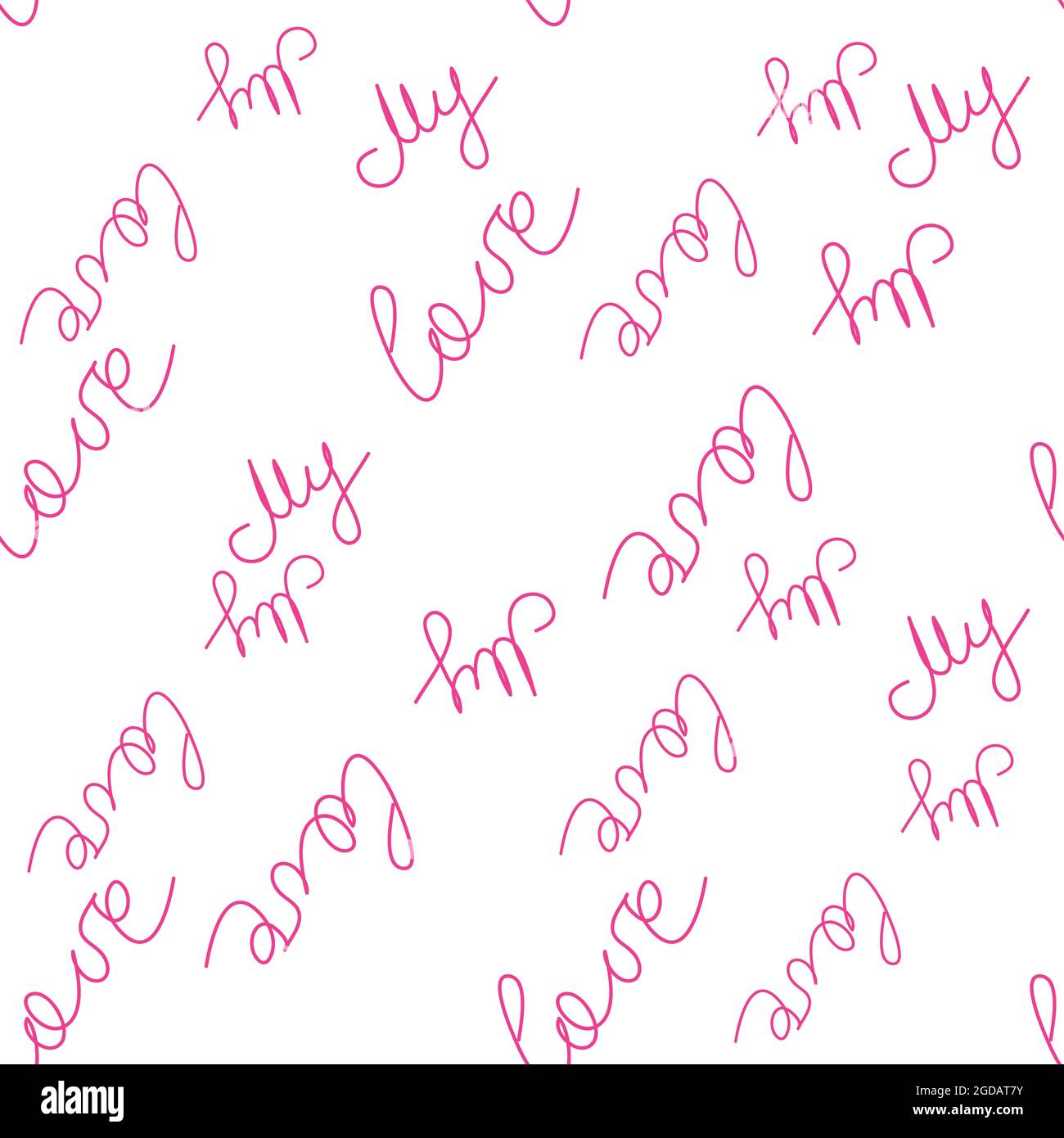 love you hearts romantic pattern illustration isolated on white. black ...