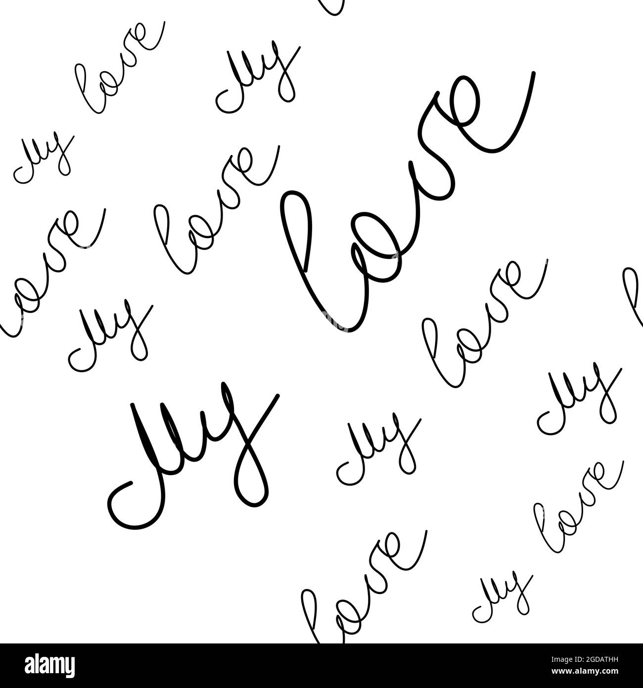 love you hearts romantic pattern illustration isolated on white. black ...