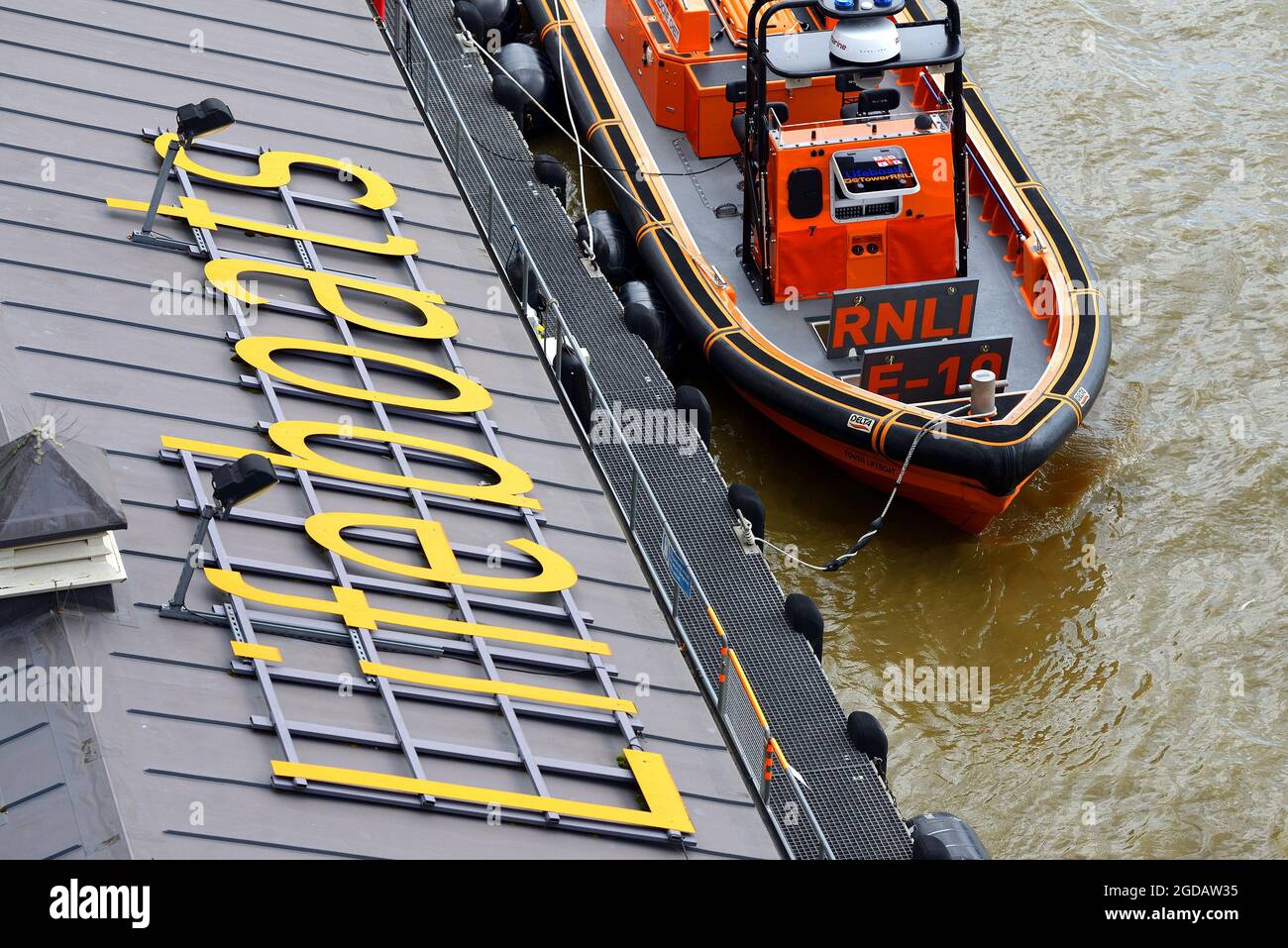 London, England, UK. RNLI Tower Lifeboat Station by Waterloo Bridge on ...