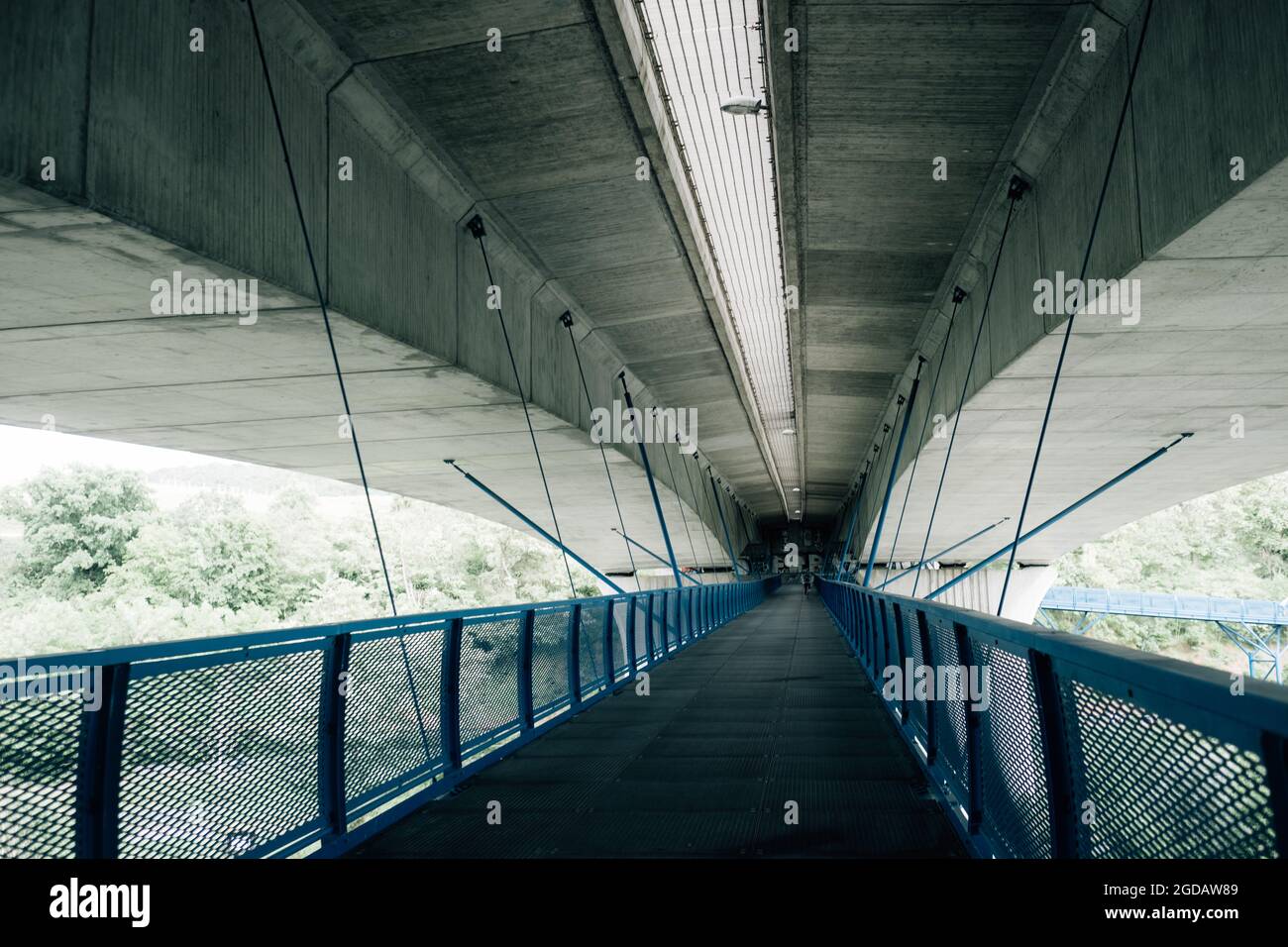 Overpass bridge with a narrow path Stock Photo - Alamy