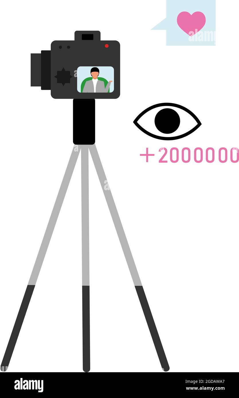 Camera for live streaming semi flat color vector object Stock Vector ...