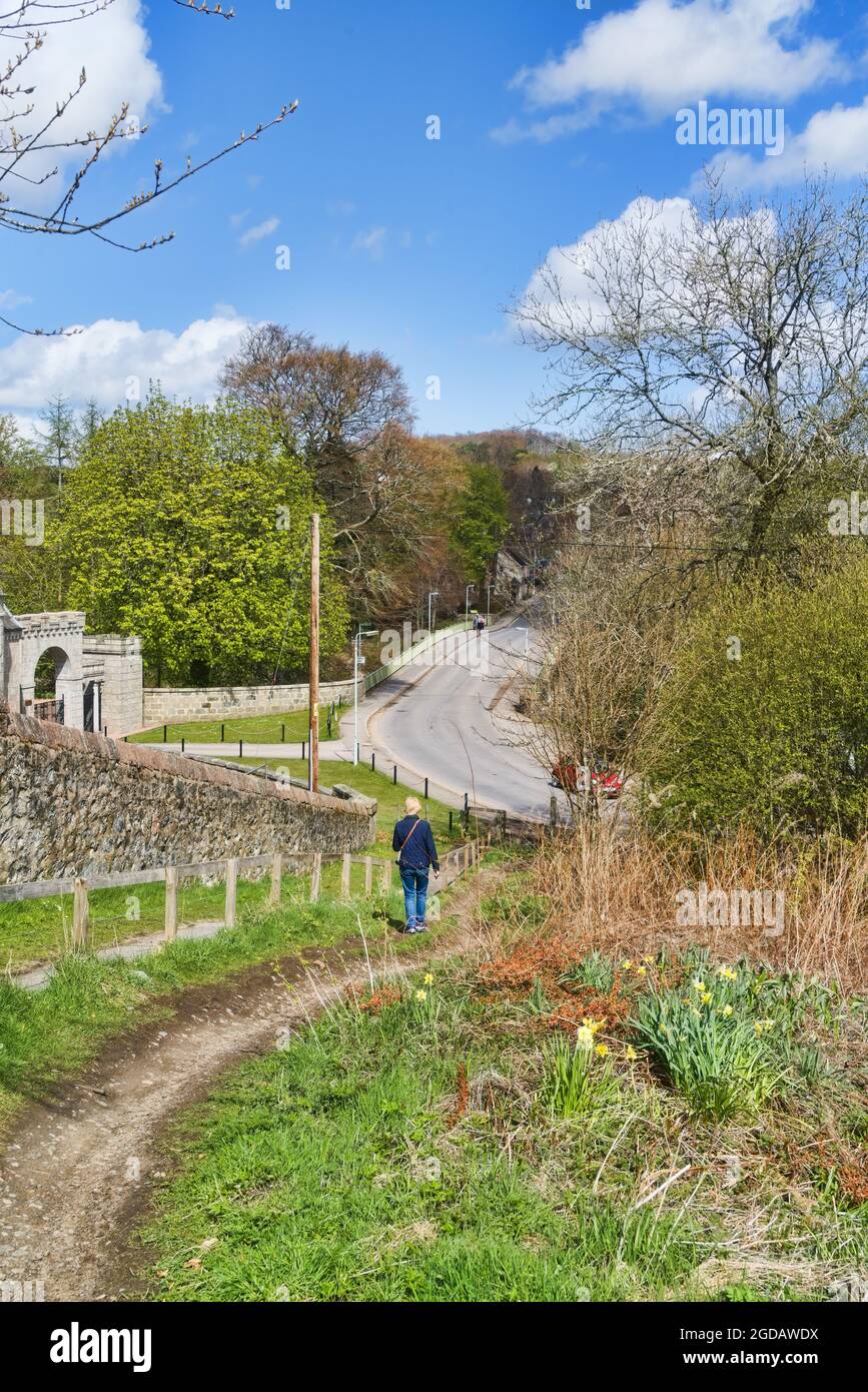 Banchory, Royal Deeside. looking towards town centre. Walker on Deeside ...
