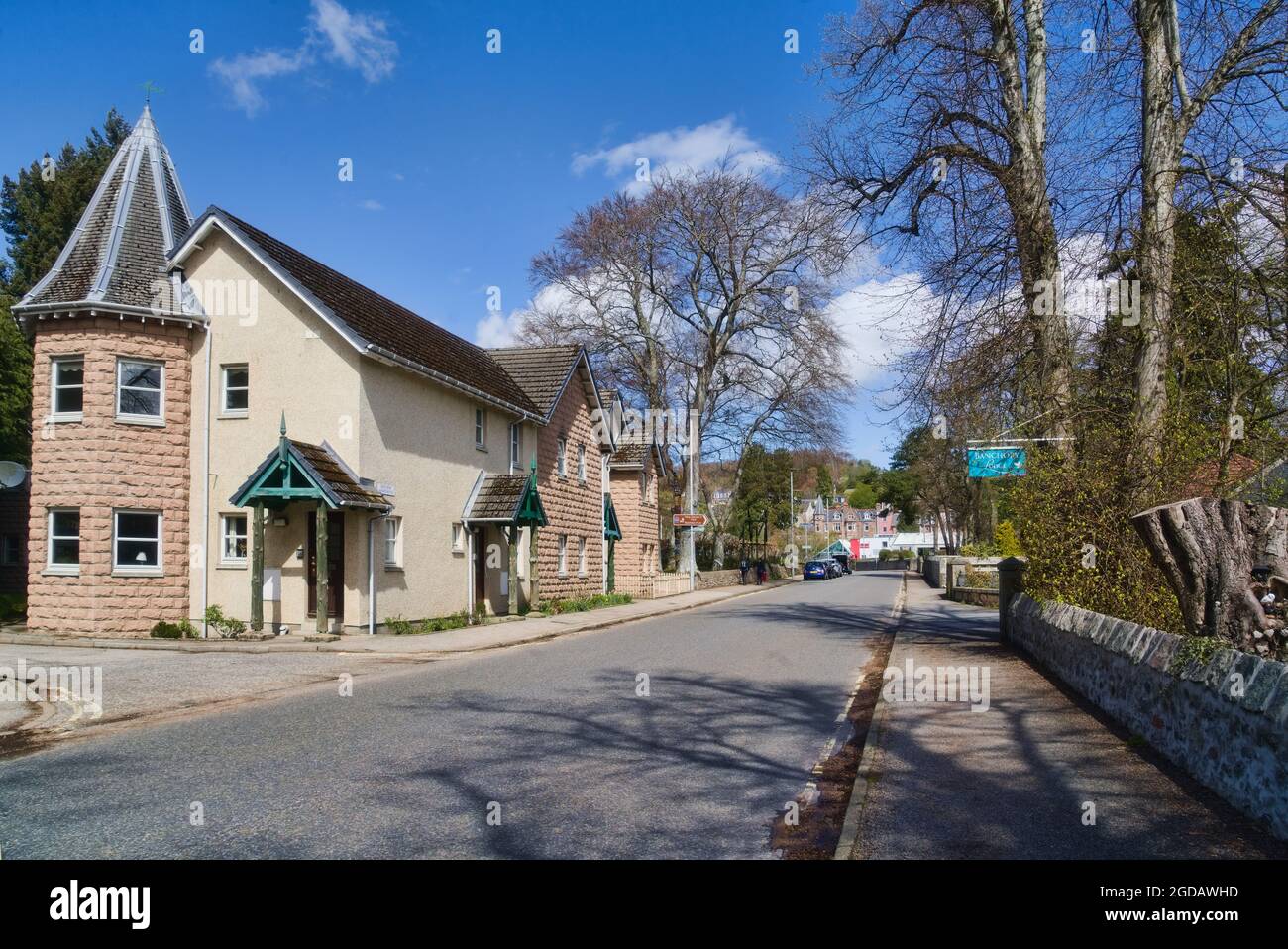 Banchory, Royal Deeside. Dee Street, looking towards town centre ...