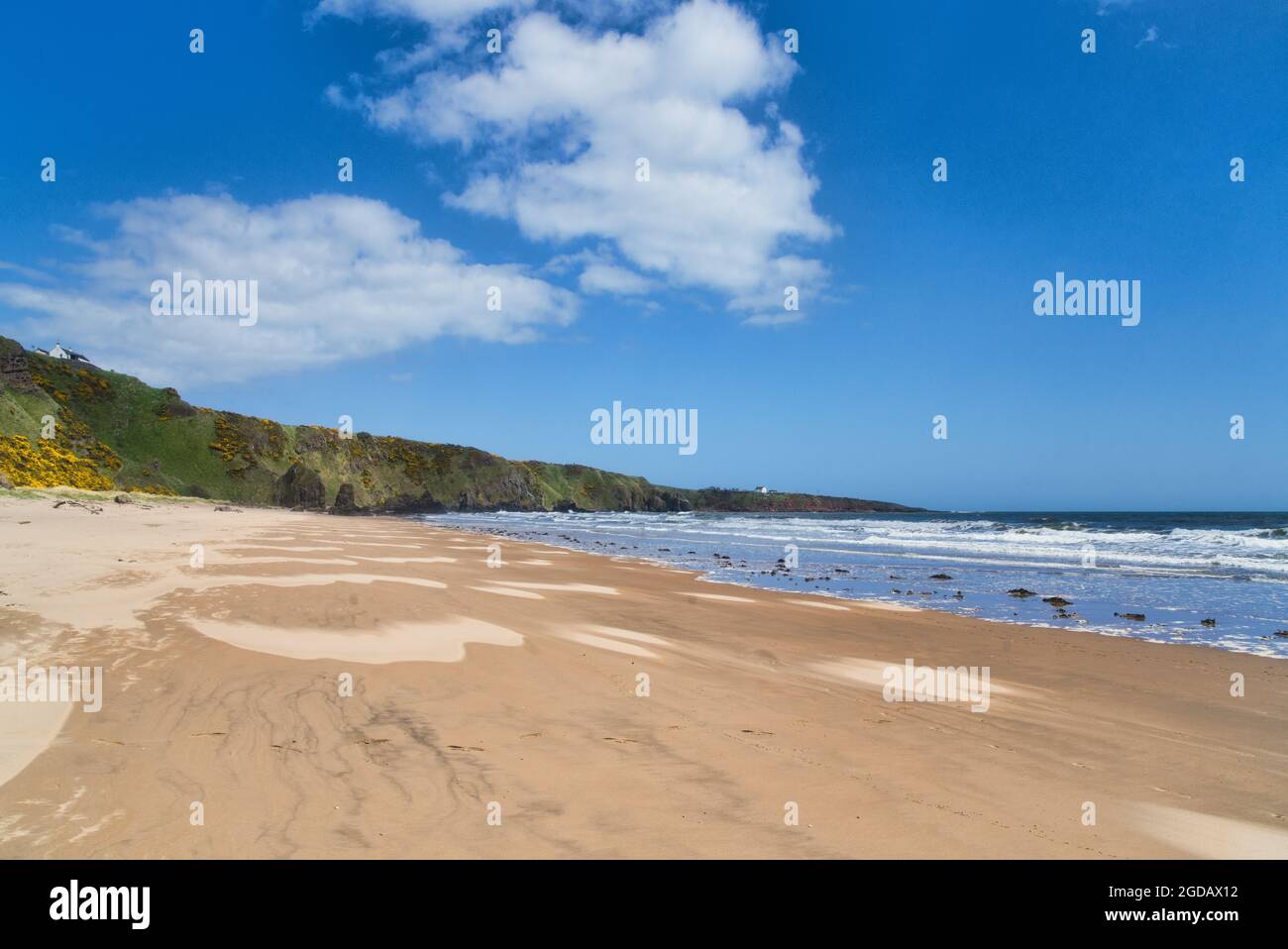 St Cyrus, beach, Angus, bright, sunny, famous beach, East, coast ...