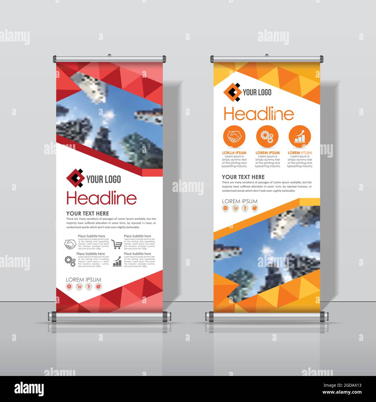 Roll up banner mockup Stock Vector Images - Alamy