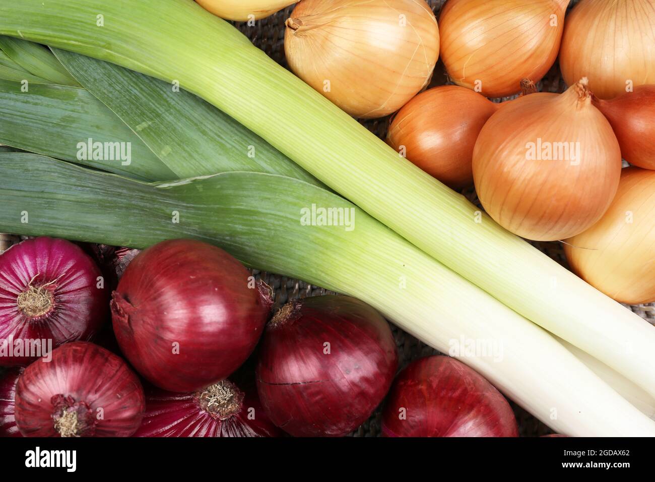 Different raw onion, close up Stock Photo - Alamy