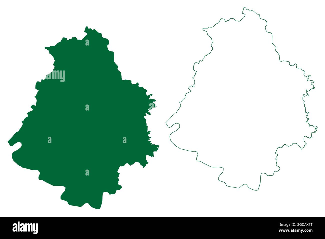 Kanpur Dehat district (Uttar Pradesh State, Republic of India) map ...