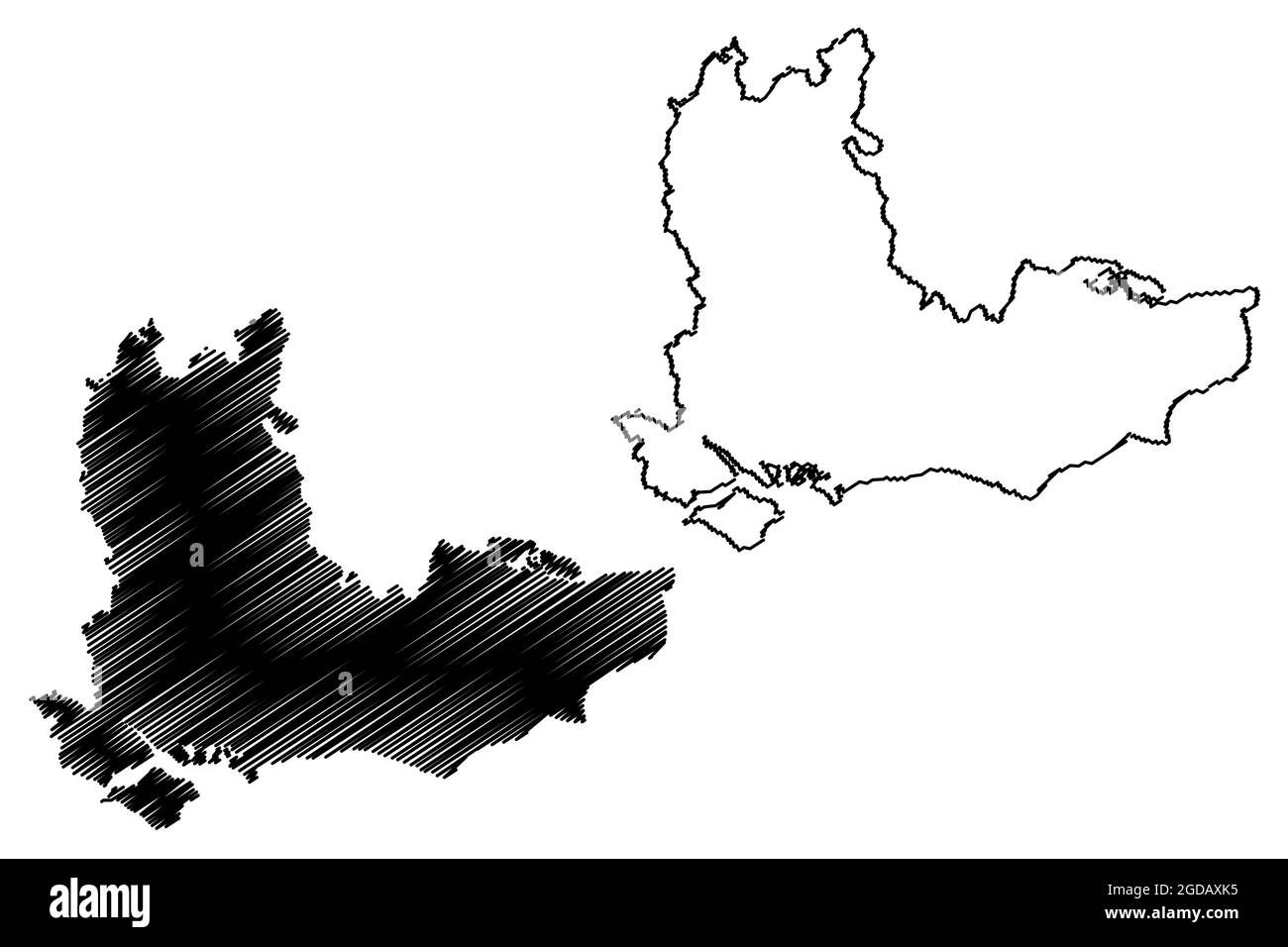South East England Region (United Kingdom, Region of England) map ...
