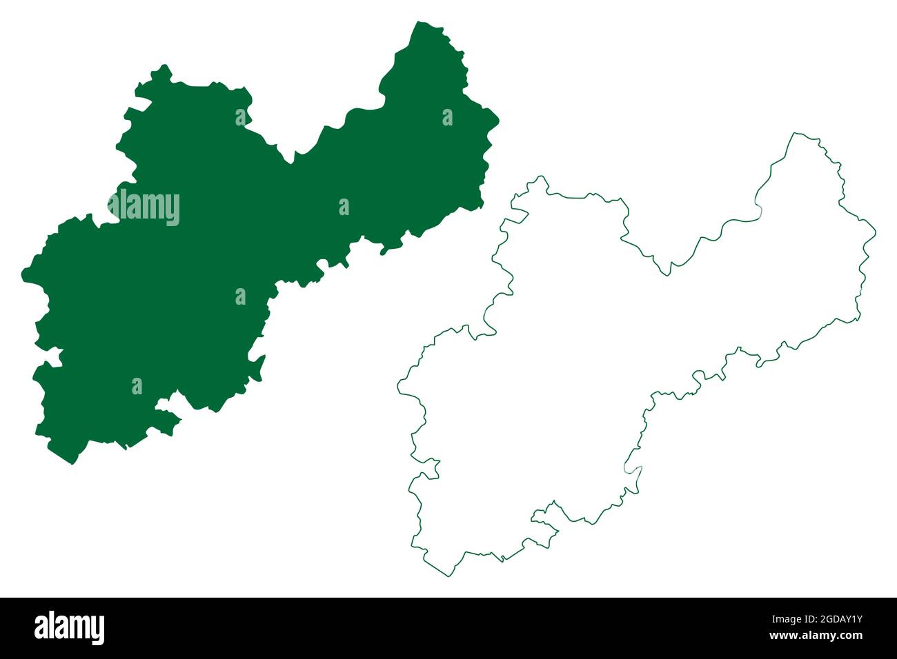 Hathras district (Uttar Pradesh State, Republic of India) map vector ...