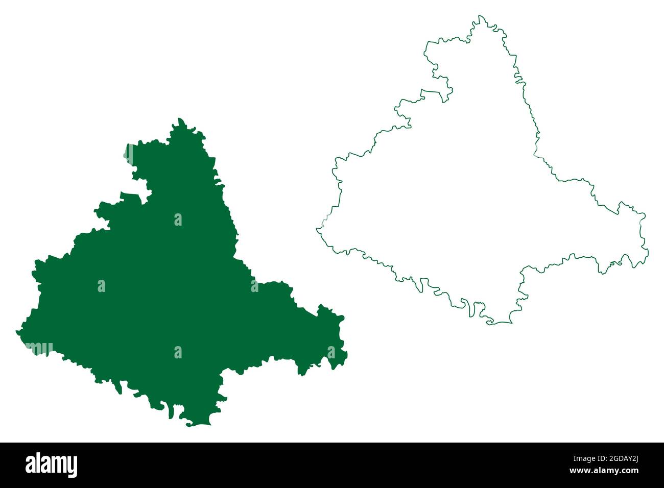 Jaunpur district (Uttar Pradesh State, Republic of India) map vector ...