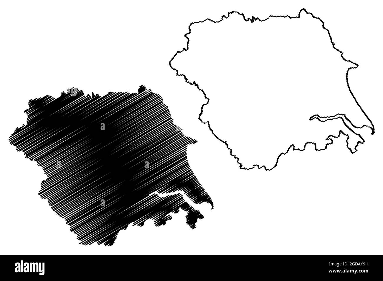 Yorkshire and the Humber Region (United Kingdom, Region of England) map ...
