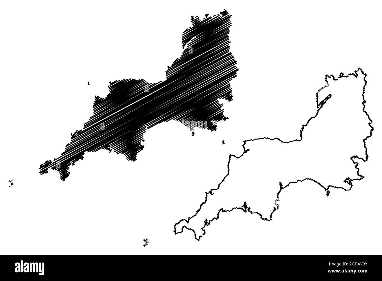 South West England Region (United Kingdom, Region of England) map ...