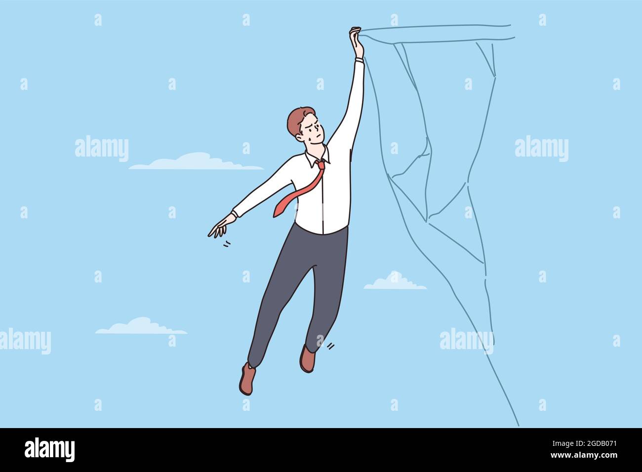 Hanging by the edge Stock Vector Images - Alamy