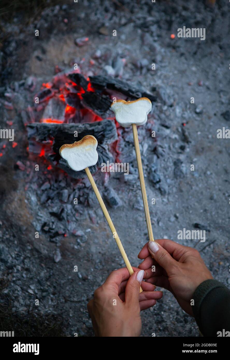 Toast marshmallow candy fire camp hi-res stock photography and images ...