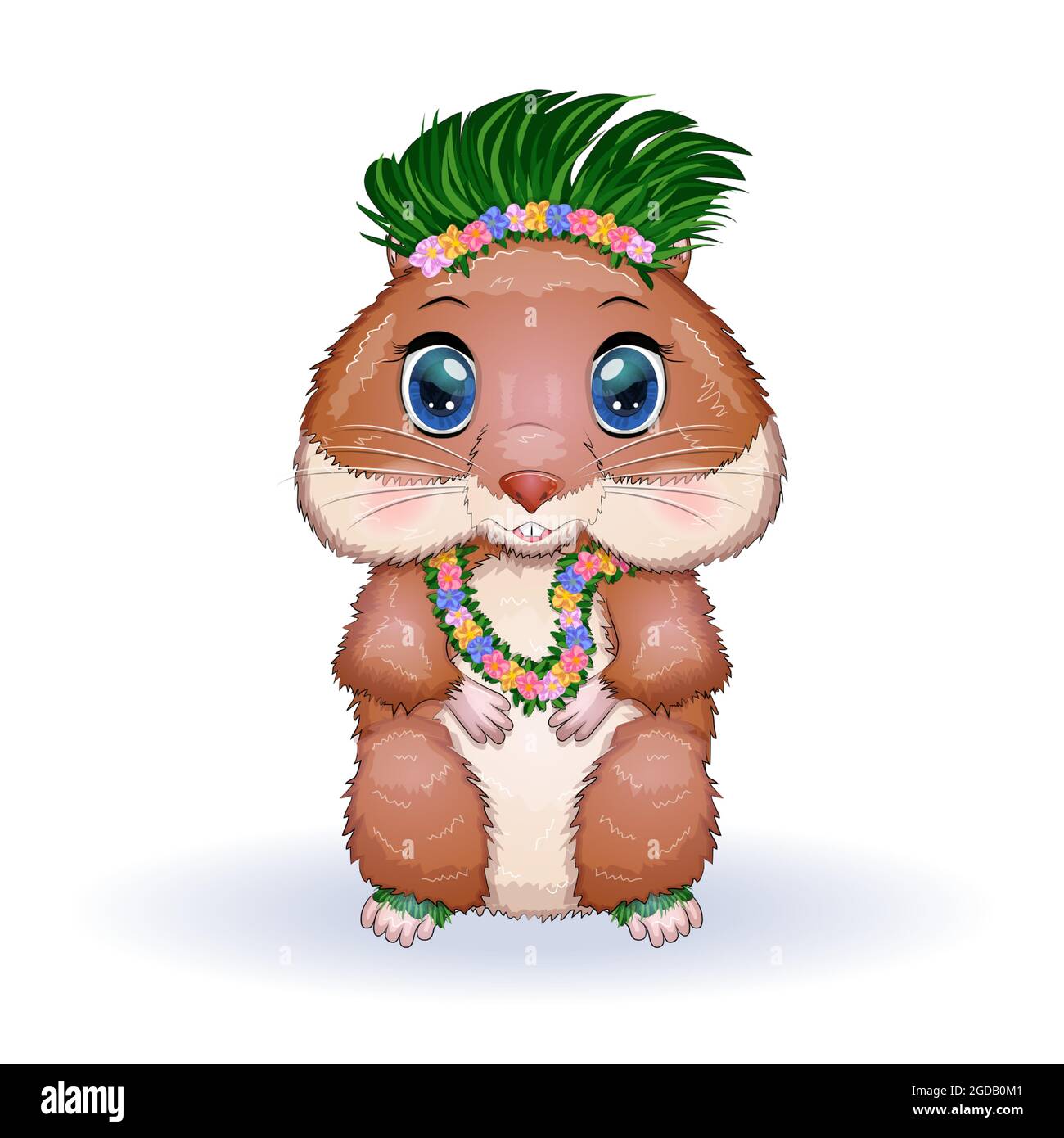 Cute hamster dancer hula, hawaii, summer concept, hamster cartoon ...