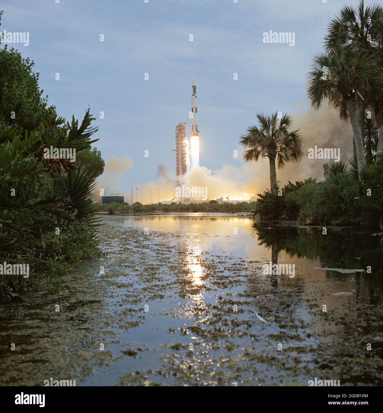 The Skylab space station launches on a modified Saturn V rocket on 14 ...