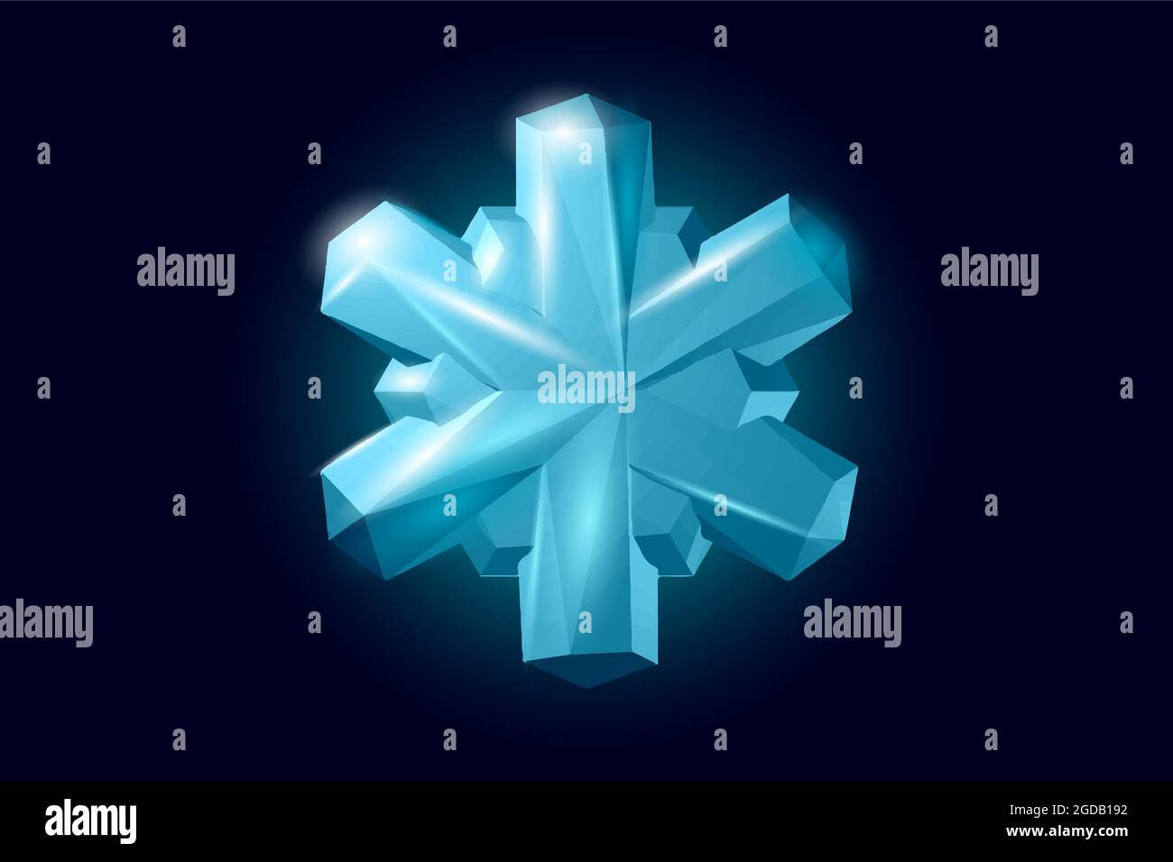 Polygonal low poly festive snowflake. Isolated 3D detailed render ...