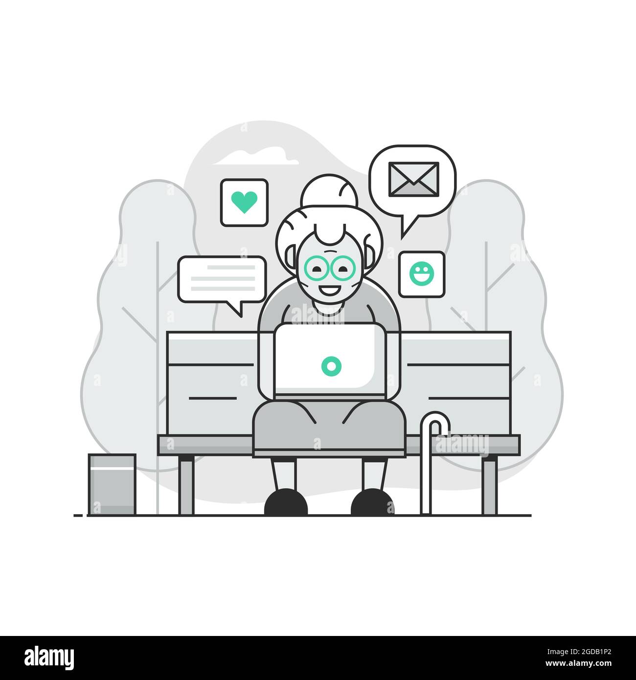 Chatting in the park Stock Vector Images - Alamy