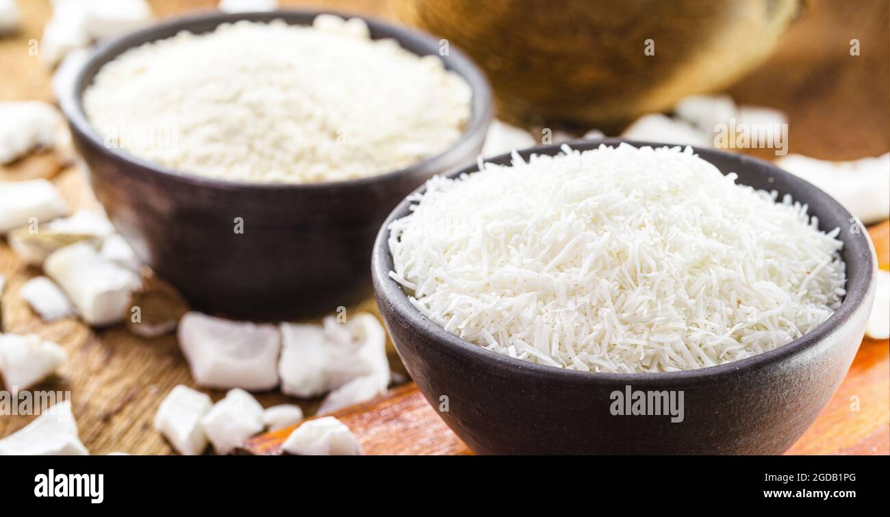 grated coconut made in c asa, organic cooking ingredient used as a ...