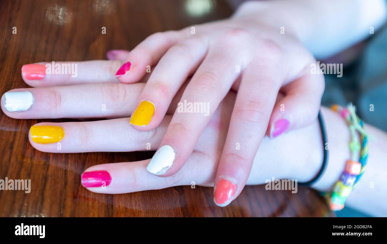 Coloured thumbs hi-res stock photography and images - Alamy