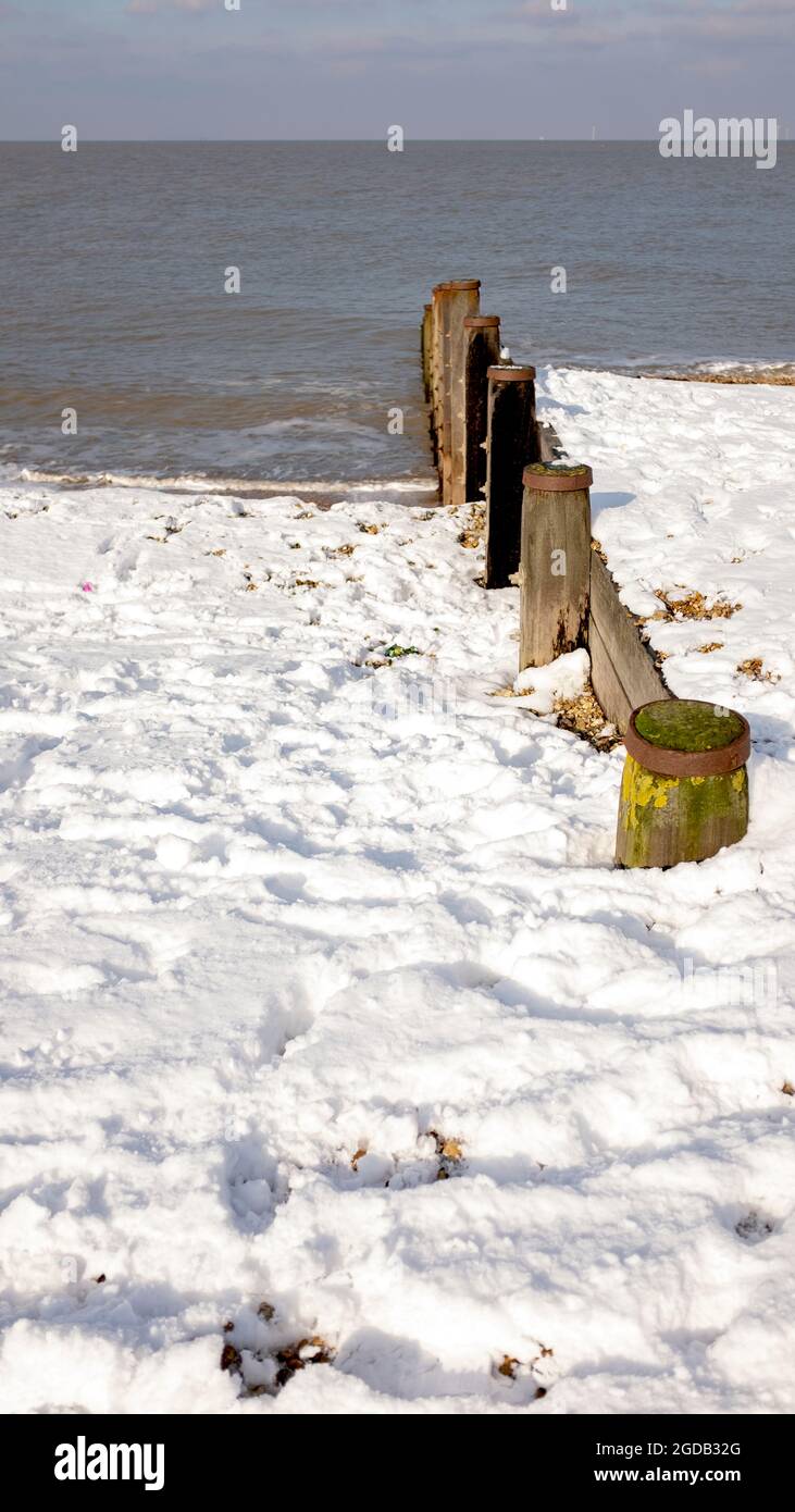 Snow on the beach Stock Photo - Alamy
