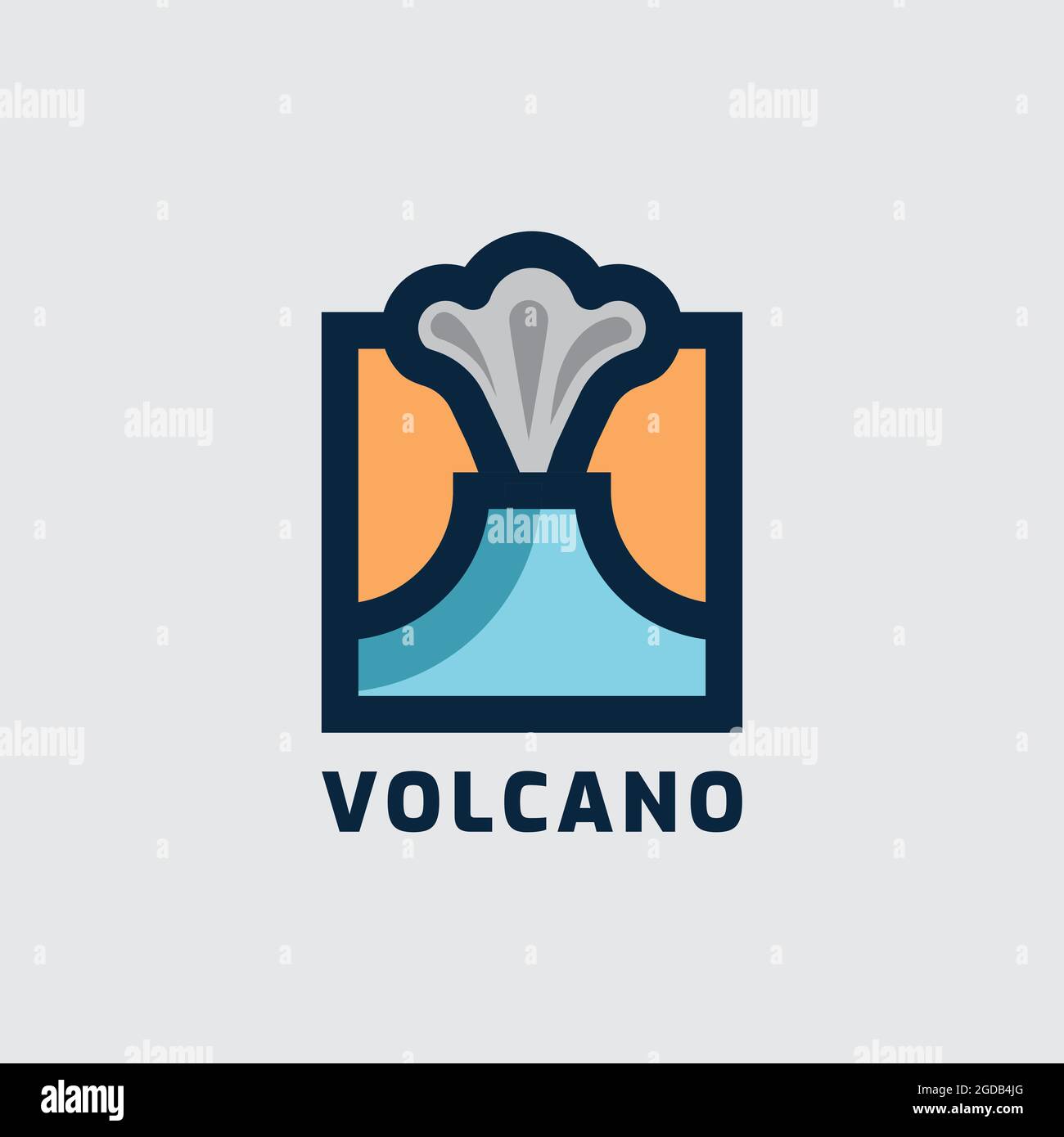 Mountain eruption volcano logo illustration vector template Stock ...