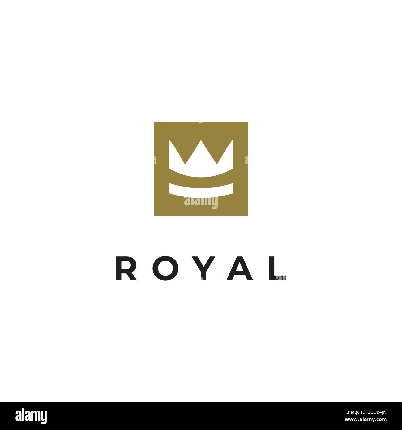 Crown in the square logo design template Stock Vector Image & Art - Alamy