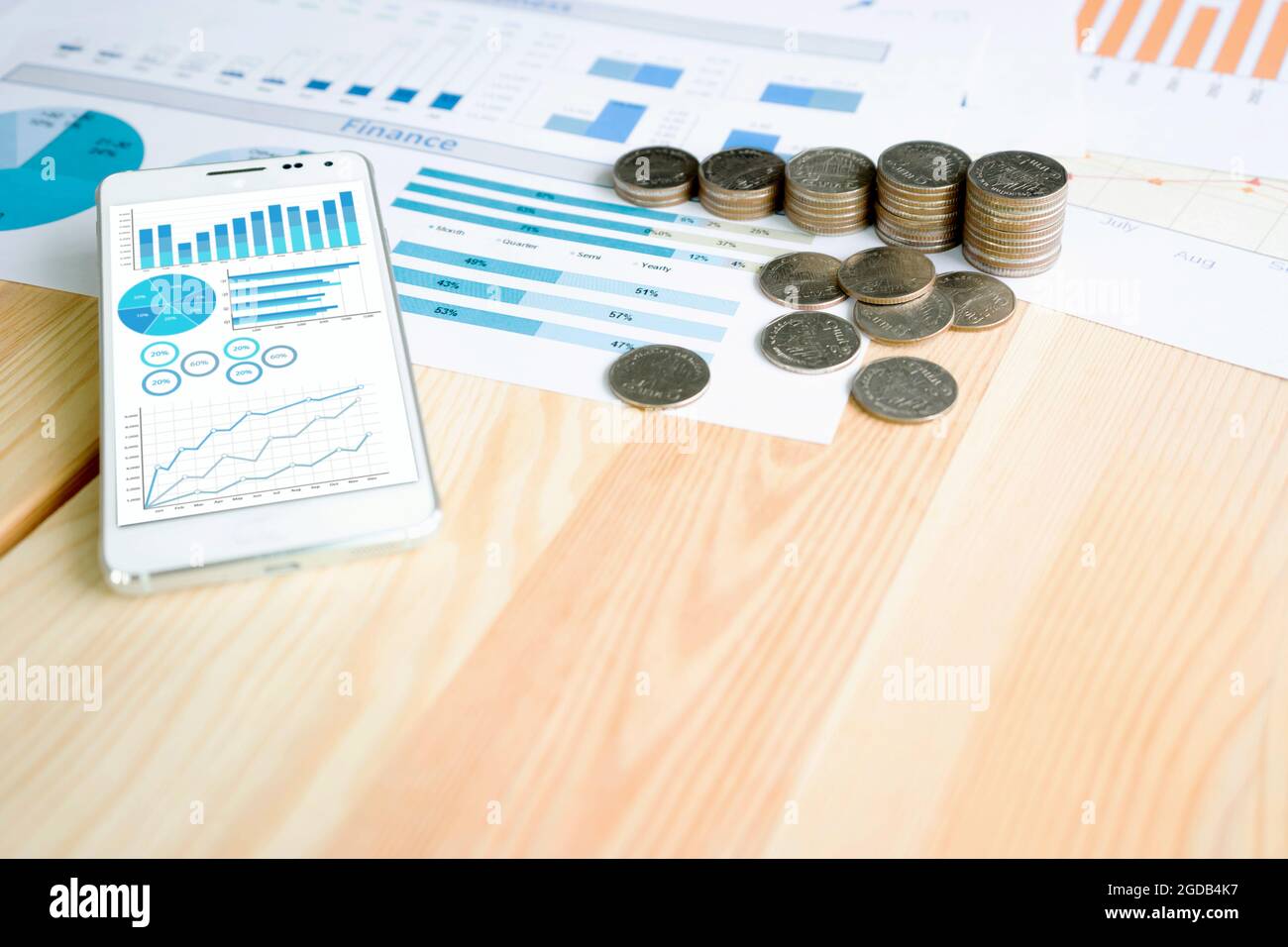 Financial close-up background. Financial accounting graphs Stock Photo ...
