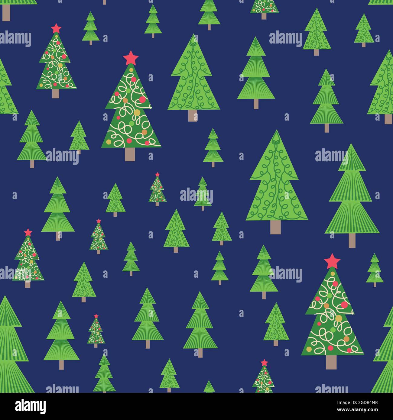 christmas tree seamless pattern. Winter forest, pine trees and ...