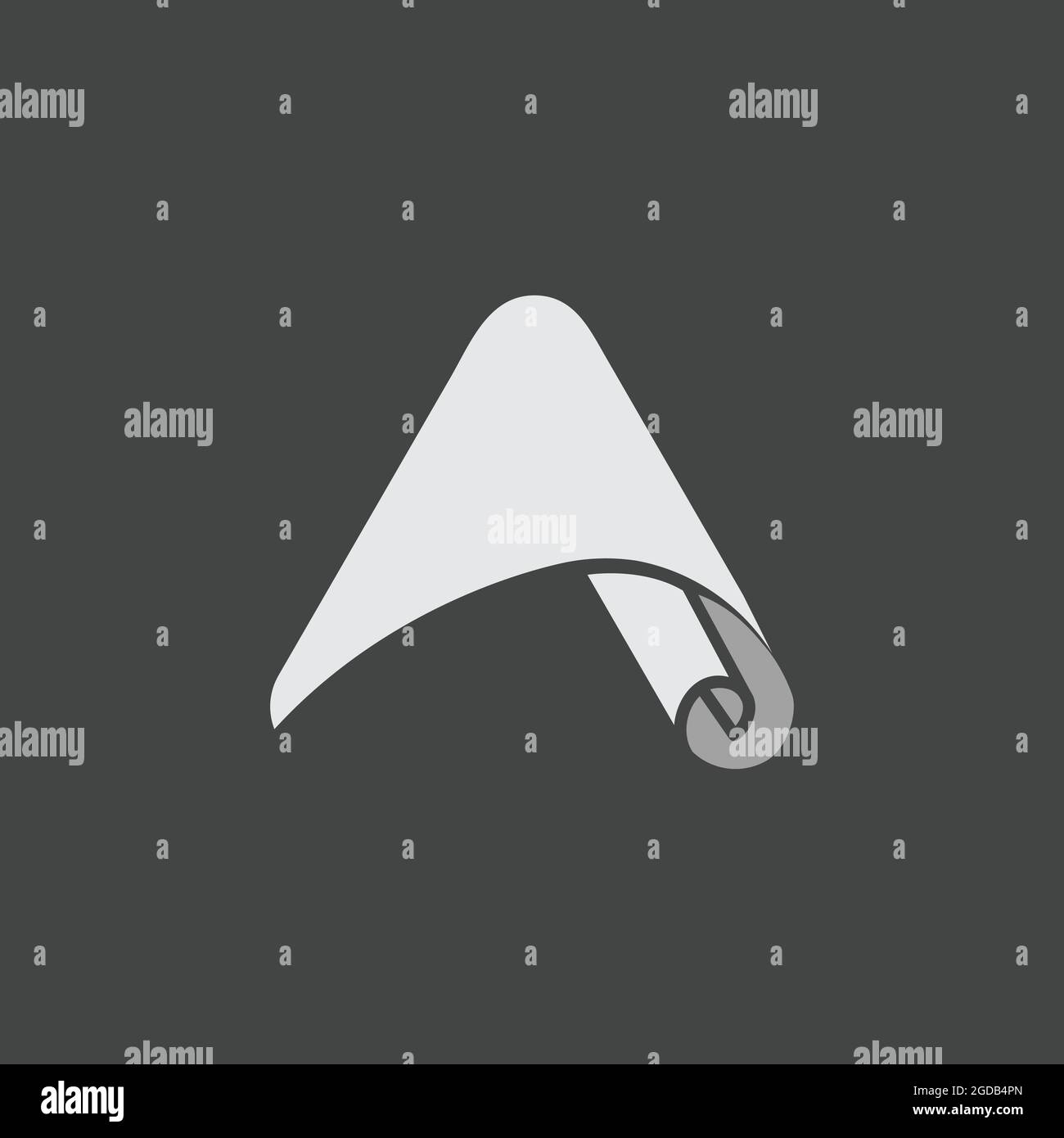 Letter A paper logo design illustration vector template Stock Vector ...