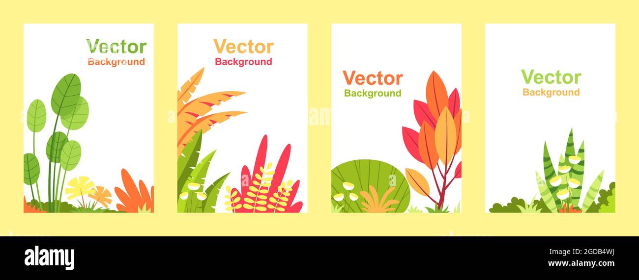 Set With Plants Backgrounds Stock Vector Image & Art - Alamy