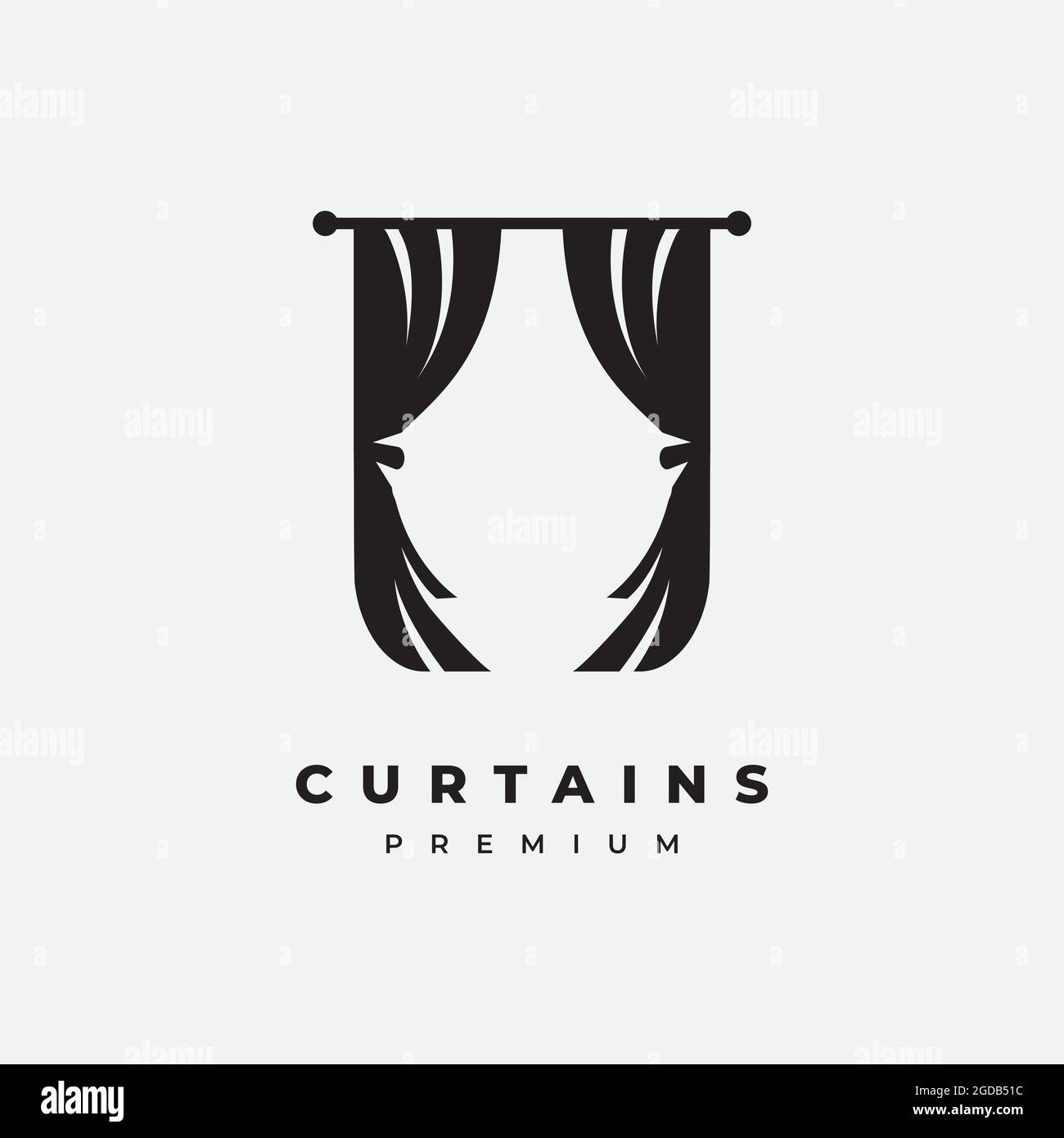 Curtain illustration symbol logo design vector template Stock Vector ...