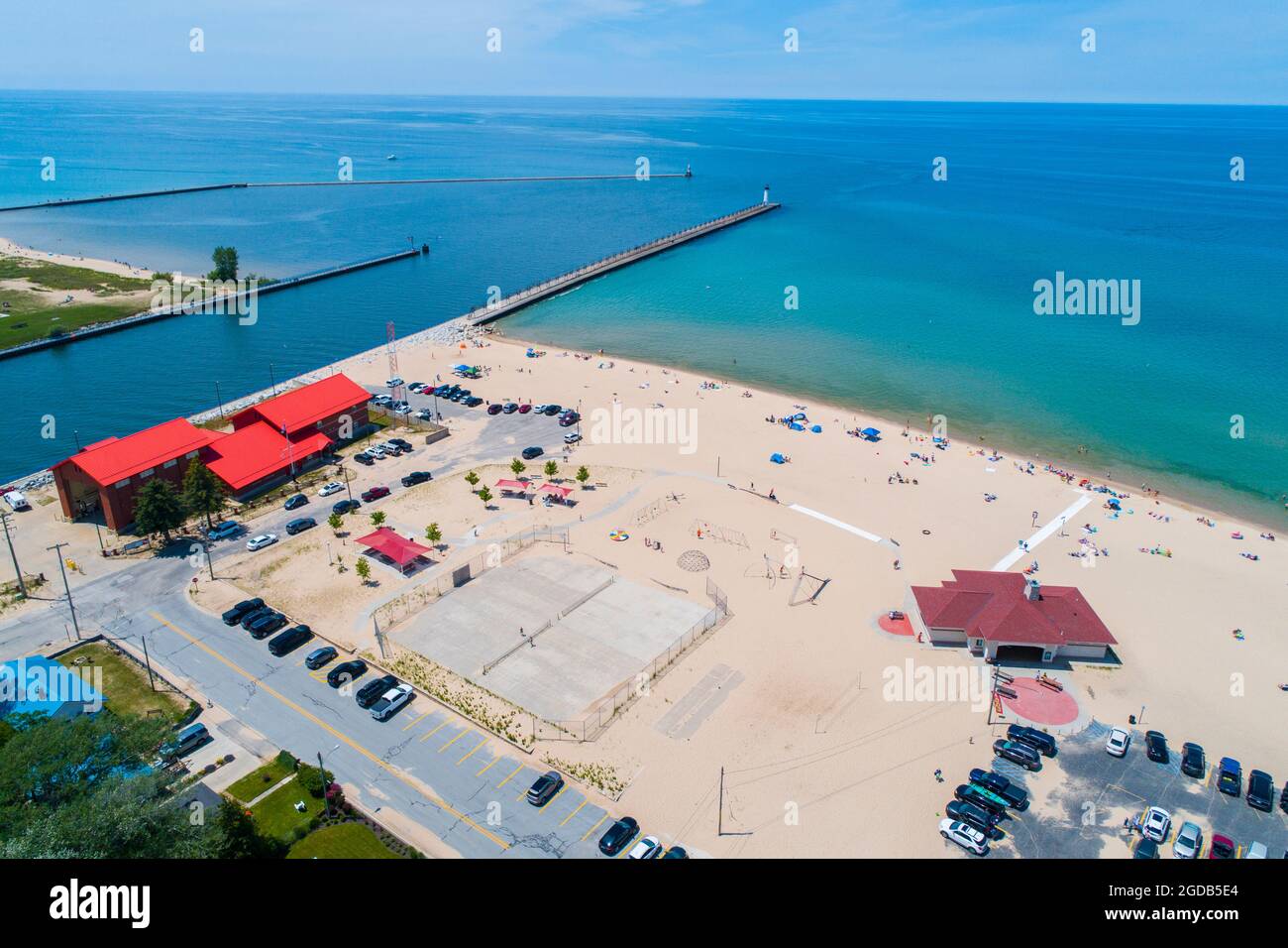 Manistee North Pierhead Lighthouse Manistee Michigan on Lake Michigan ...