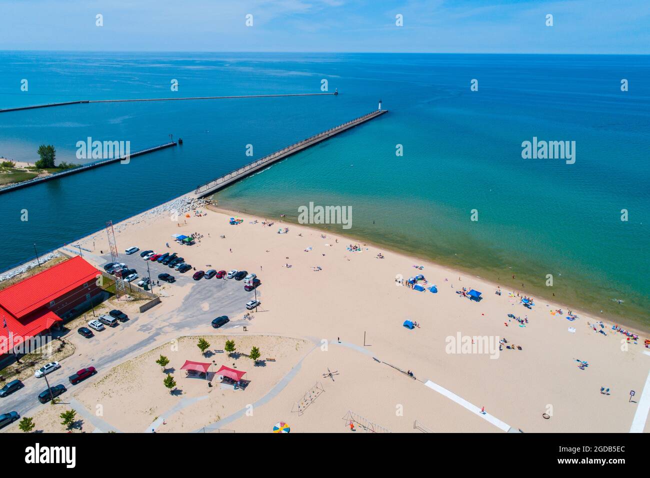 Manistee North Pierhead Lighthouse Manistee Michigan on Lake Michigan ...