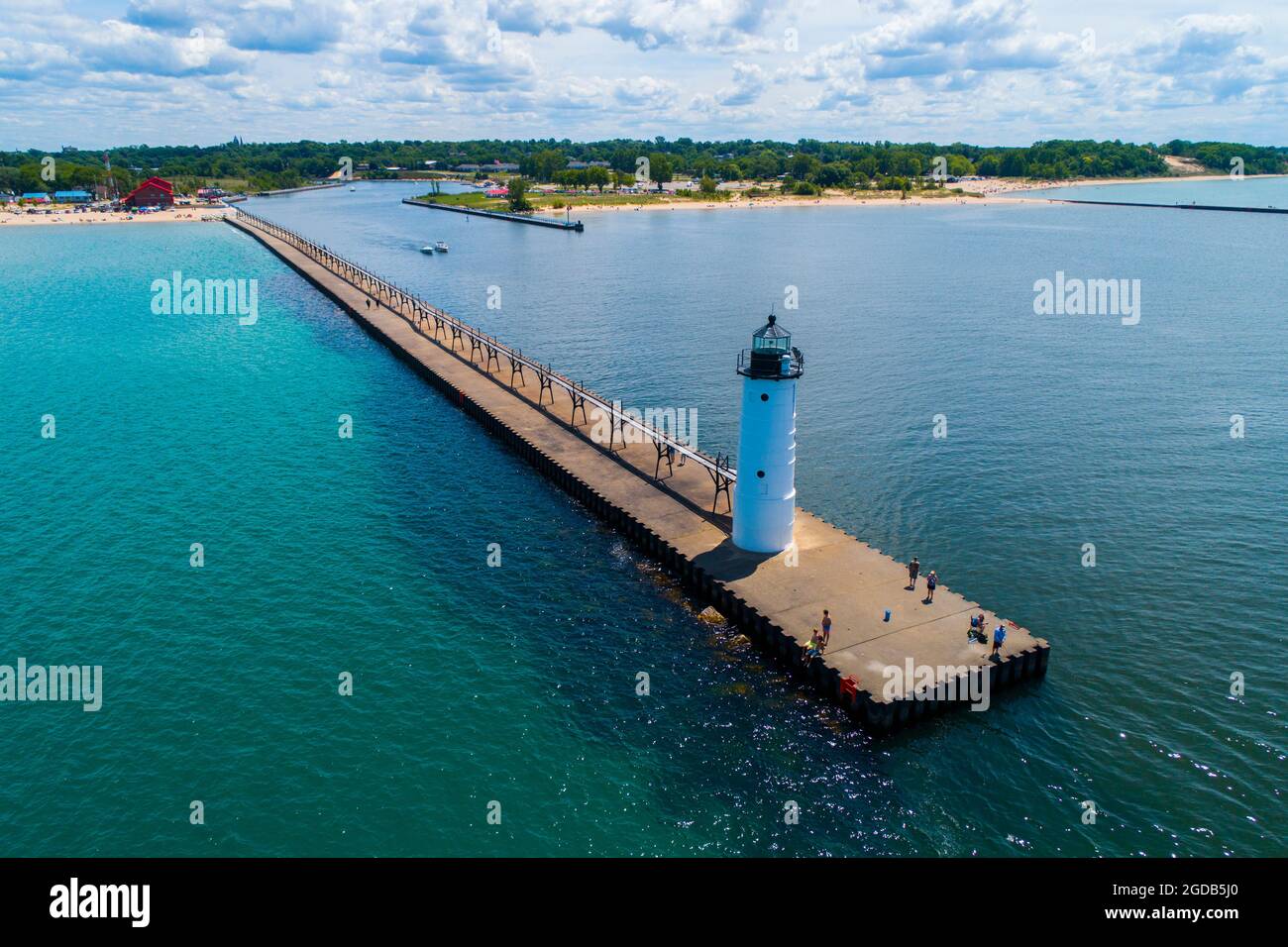 Manistee North Pierhead Lighthouse Manistee Michigan on Lake Michigan ...